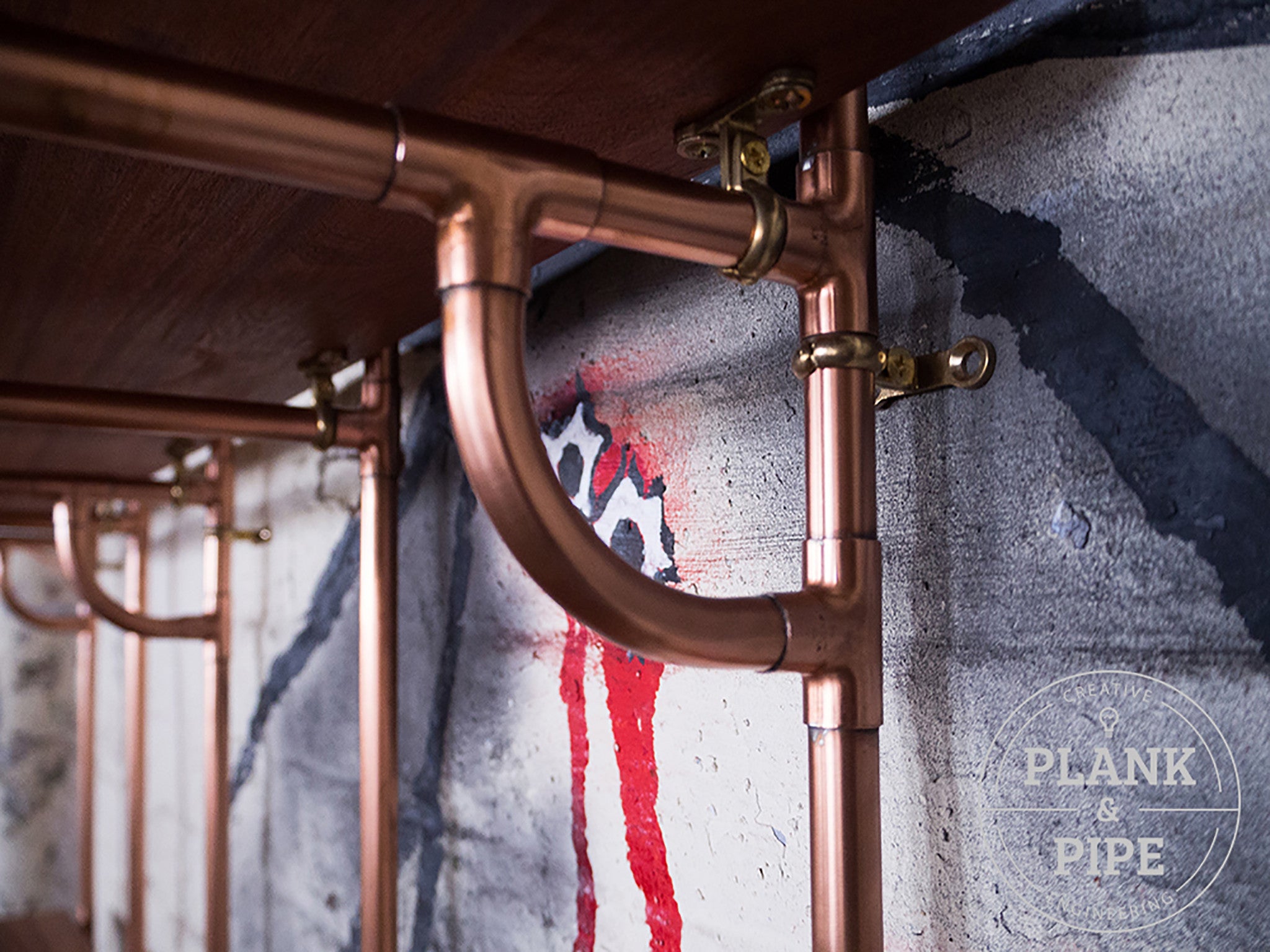 Copper Pipe Shelving Unit - 2 Tier Large – Plank & Pipe